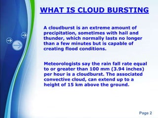 Natural Disaster - Cloud Burst | PPTX