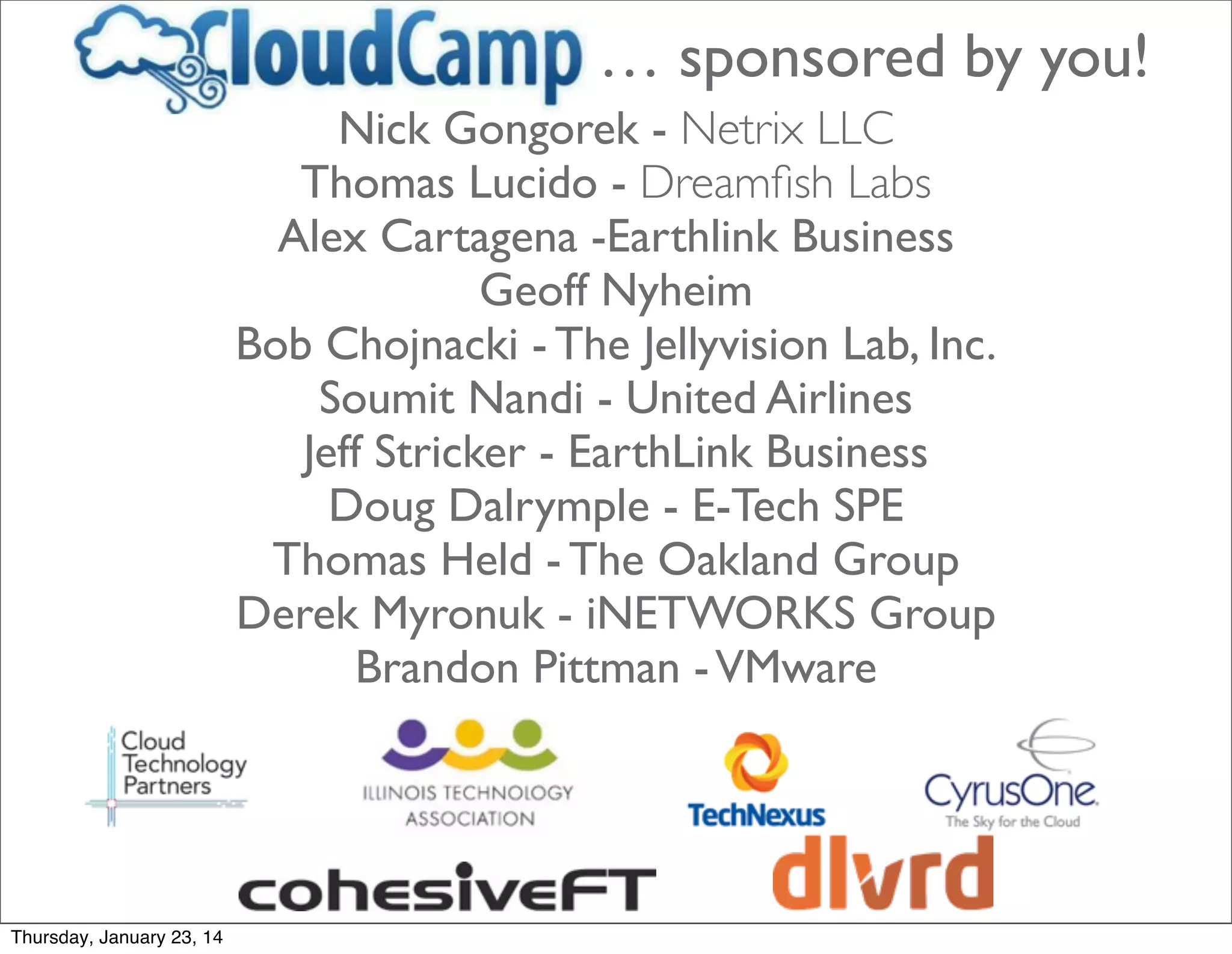 CloudCamp Chicago - Industry Cloud Night | PPT