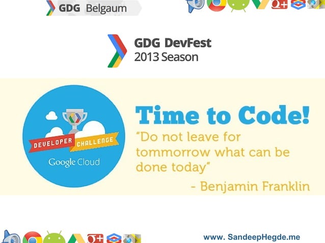 Google Cloud Developer Challenge - GDG Belgaum | PPT