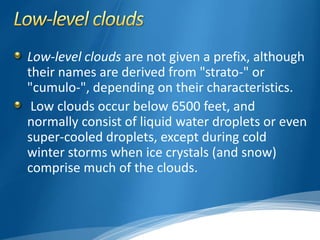 Cloud classification and characteristics | PPTX