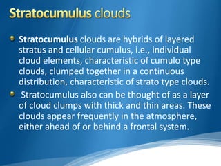 Cloud classification and characteristics | PPTX