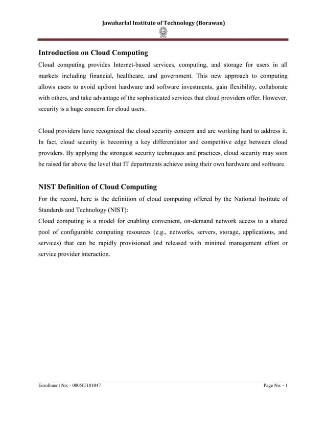 JIT Borawan Cloud computing part 2 | PDF | Cloud Computing | Internet