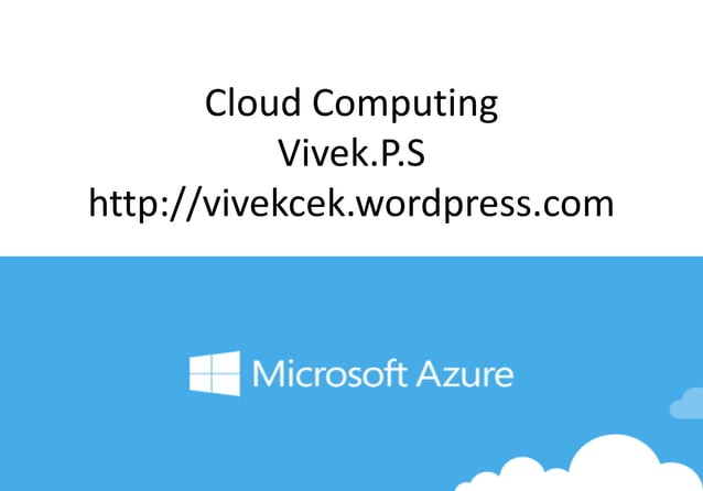 Cloud computing Azure | PPT