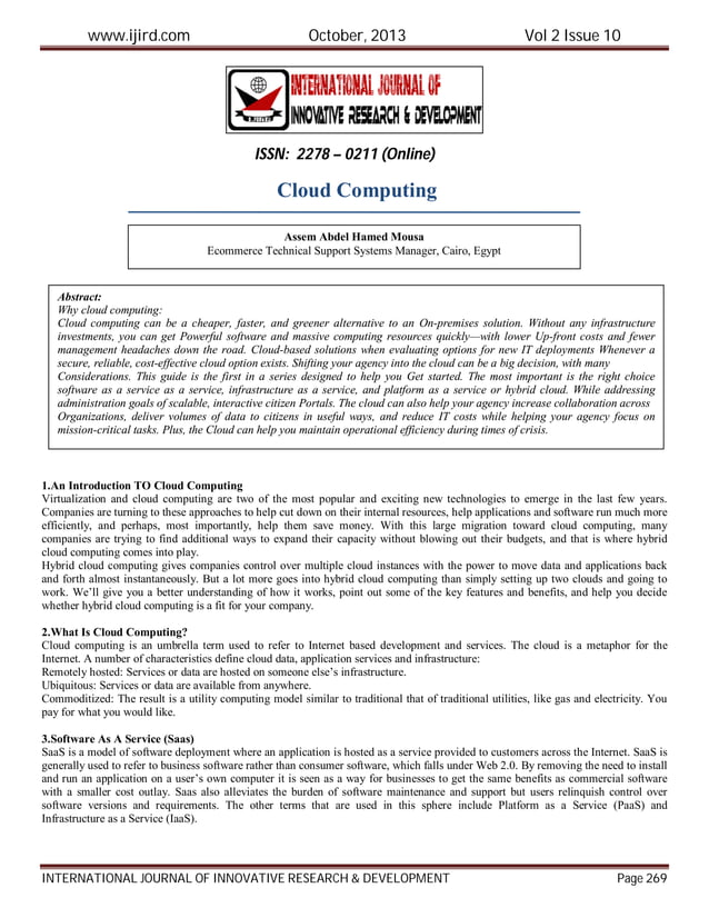 Cloud computing Paper | PDF