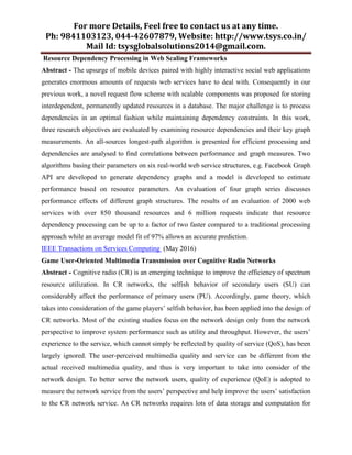 IEEE Cloud computing 2016 Title and Abstract | PDF