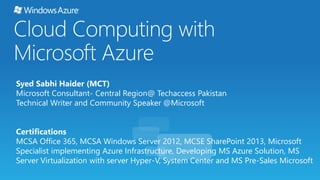 Cloud computing with MS Azure | PPT