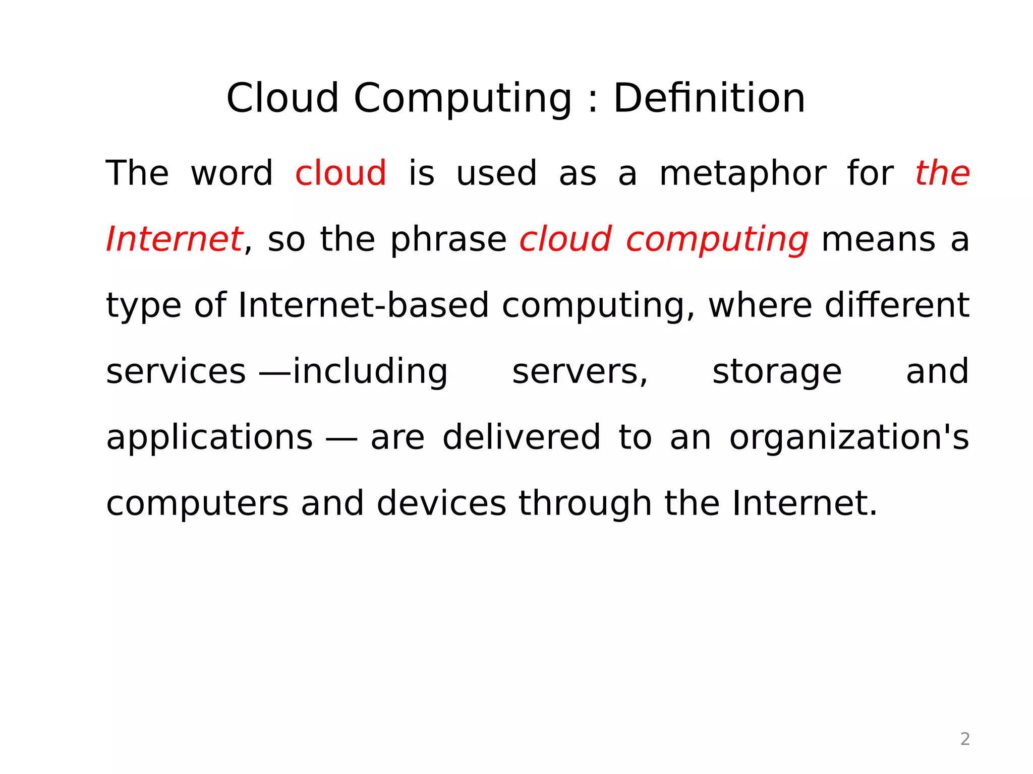 Introduction to Cloud computing | PDF | Cloud Computing | Internet