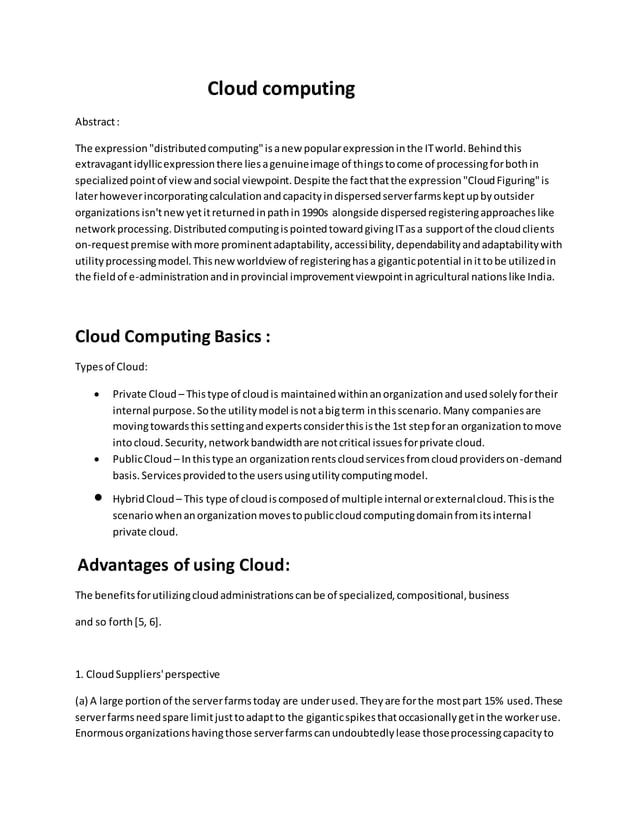 Cloud computing | DOCX