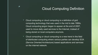komputasi awan adalah sebuah pendekatan terbaru dalam penyimpanan data | PPTX | Cloud Computing ...