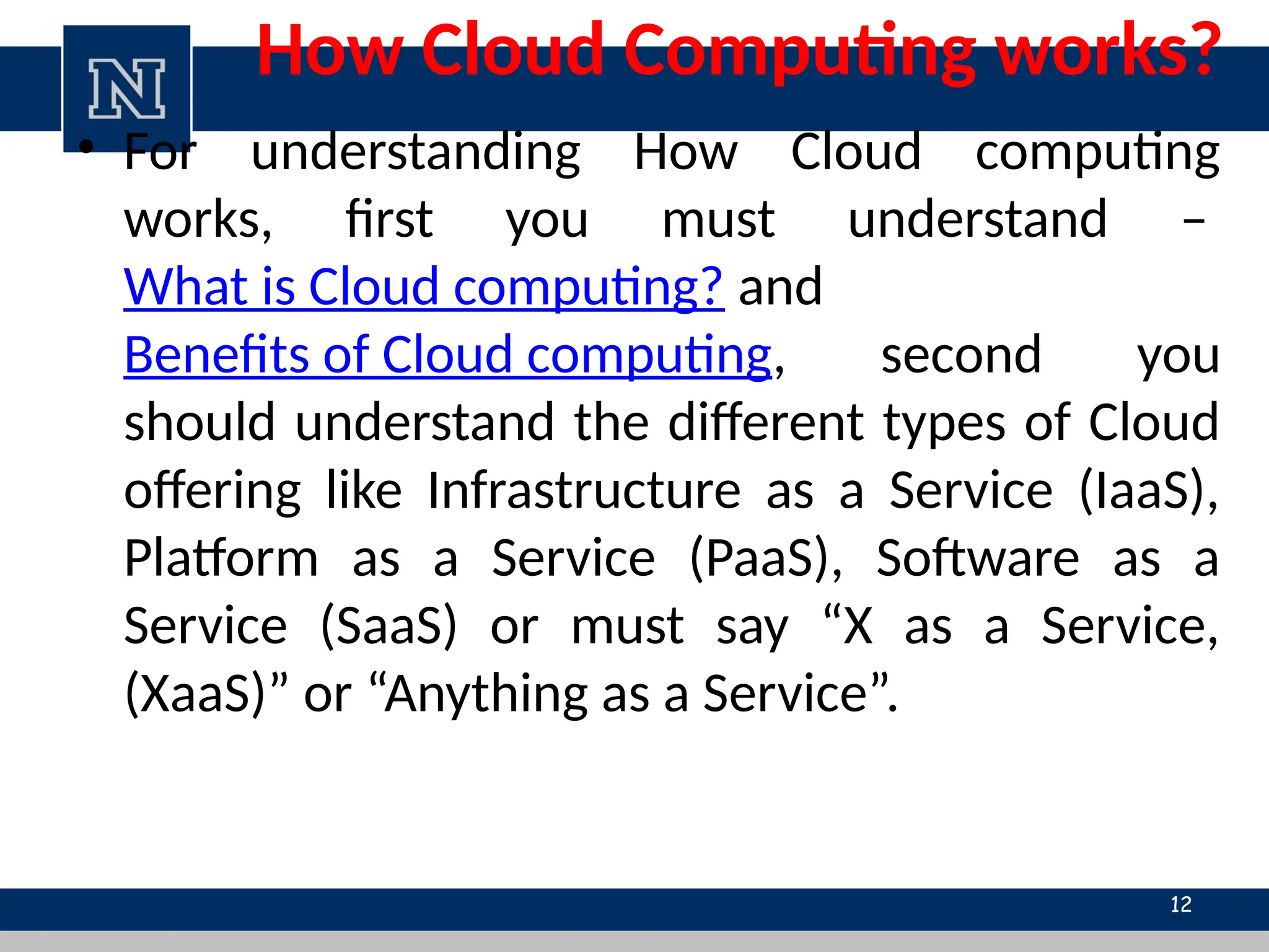 Cloud computing is an umbrella term used to refer to Internet | PPT