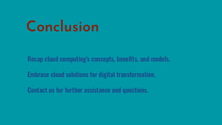 Cloud Computing benefits and application | PPT