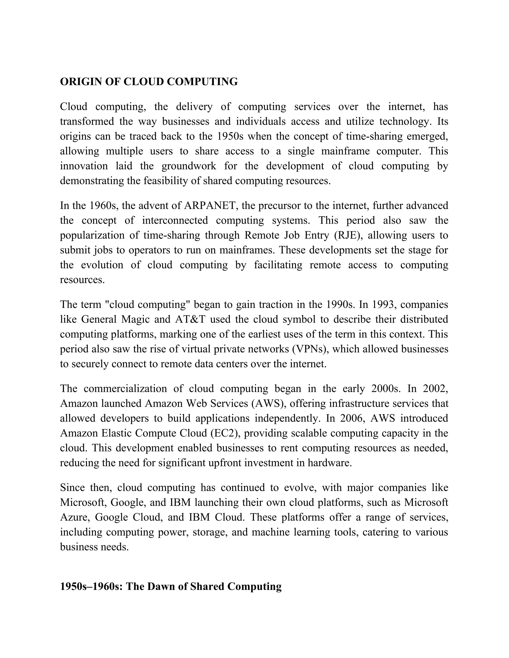 Basics of Cloud Computing - Cloud Ecosystem | DOCX