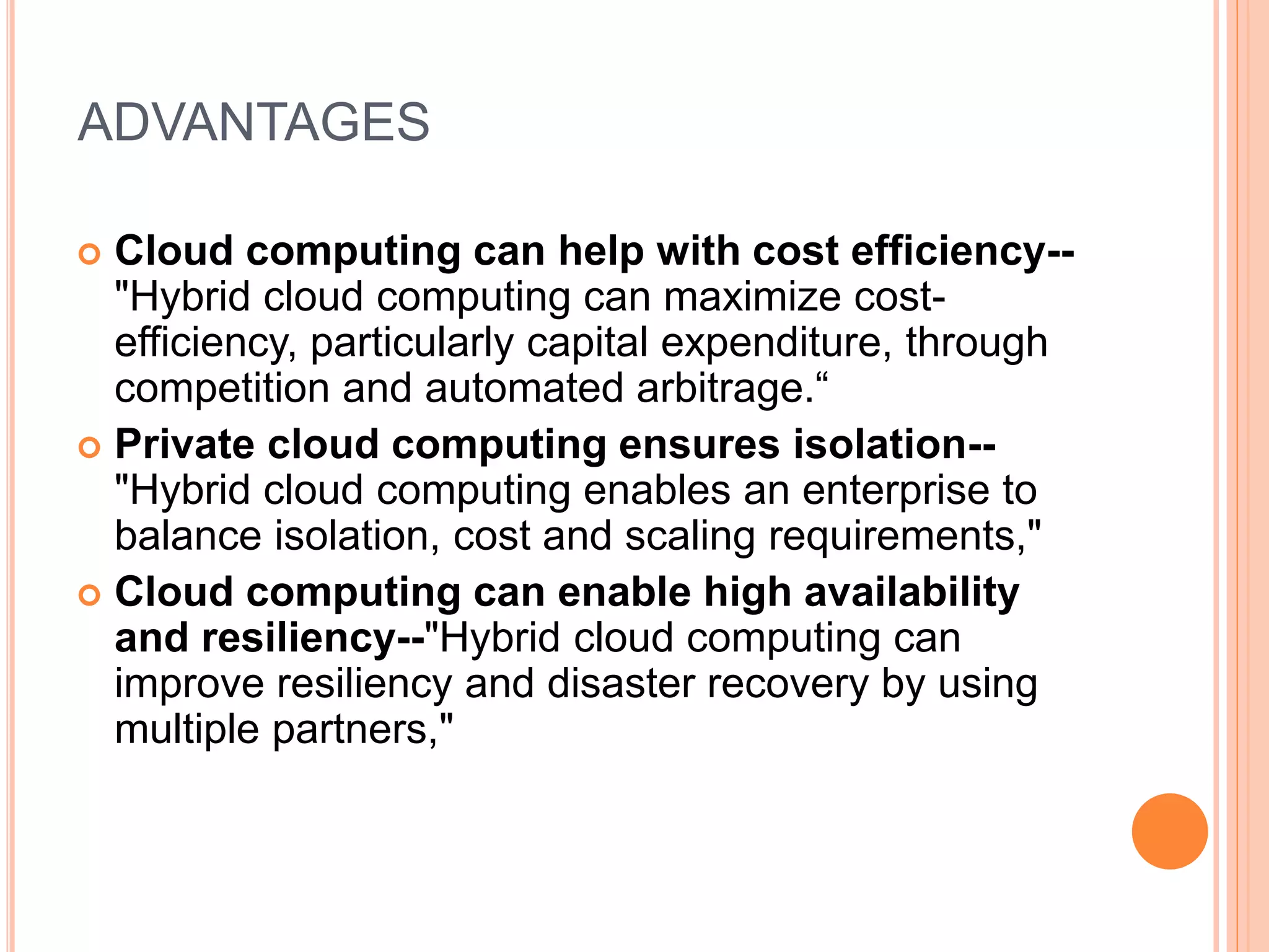 Cloud computing hybrid architecture | PPTX