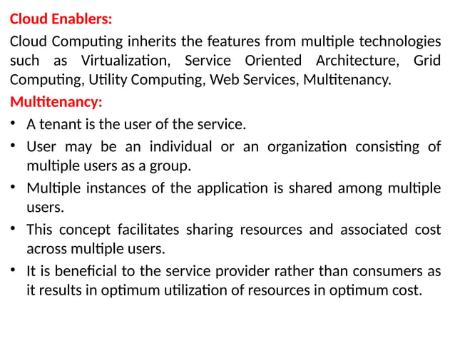 Cloud Computing Basics, Models, Enablers | PPTX
