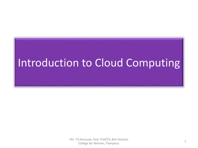 Cloud computing introduction | PPT