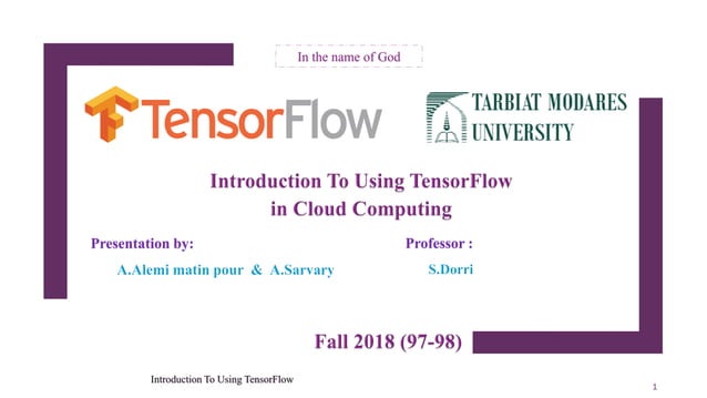 Introduction To Using TensorFlow & Deep Learning | PPT Introduction To Using TensorFlow & Deep Learning | PPT
