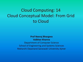 Cloud computing 14 cloud conceptual model grid to cloud | PPT