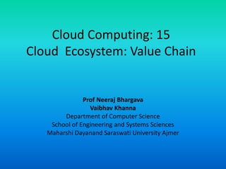 Cloud computing 15 cloud ecosystem value chain | PPTX
