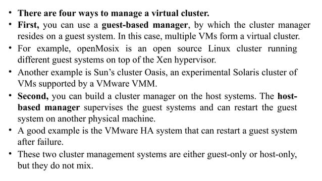 VIRTUAL CLUSTERS AND RESOURCE MANAGEMENT | PPTX