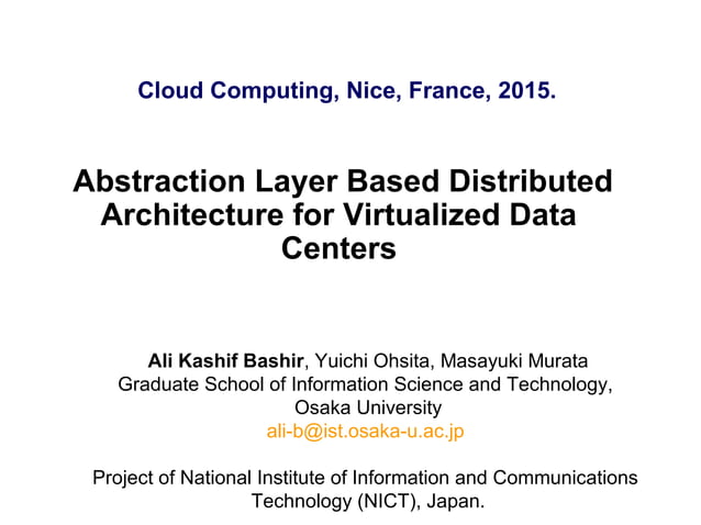 A distributed virtual architecture for data centers | PPT