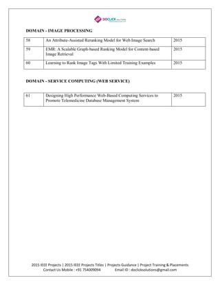 Cloud computing 2015 ieee papers Data mining ieee project titles | PDF