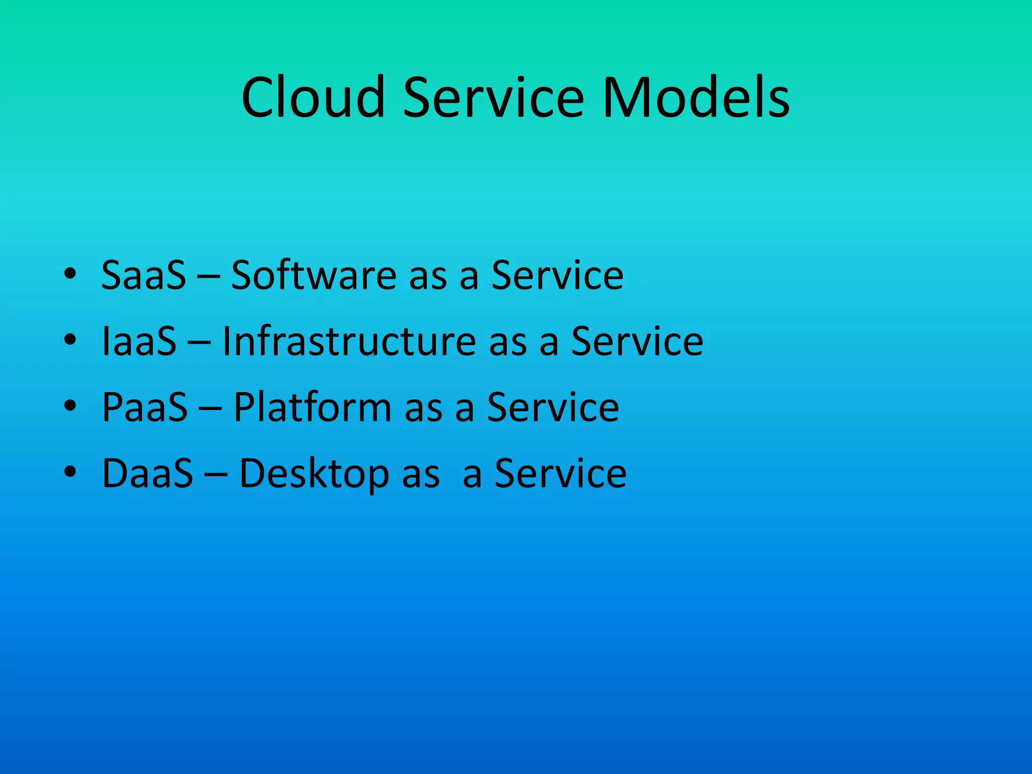 Cloud computing 8 cloud service models | PPTX