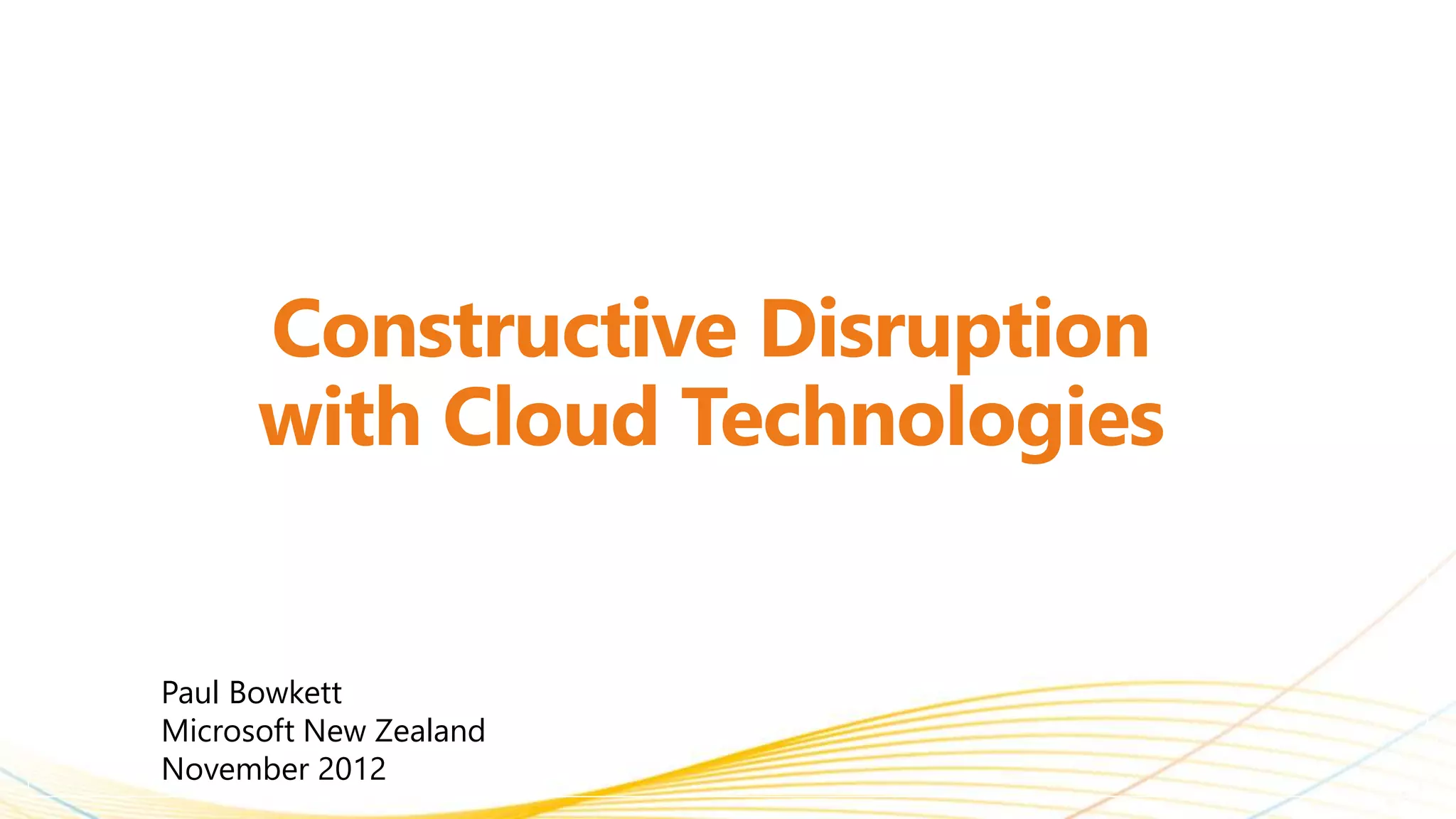 Intergen Twilight Seminar: Constructive Disruption with Cloud ...
