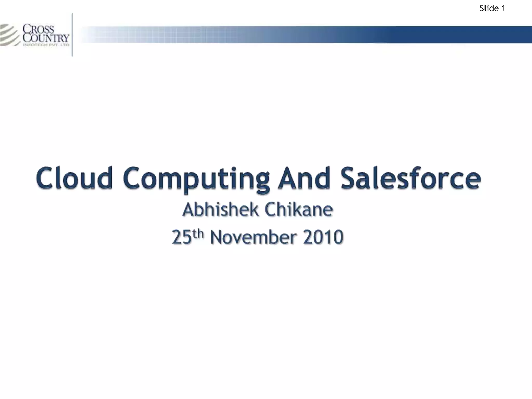 Cloud Computing And Salesforce | PPTX