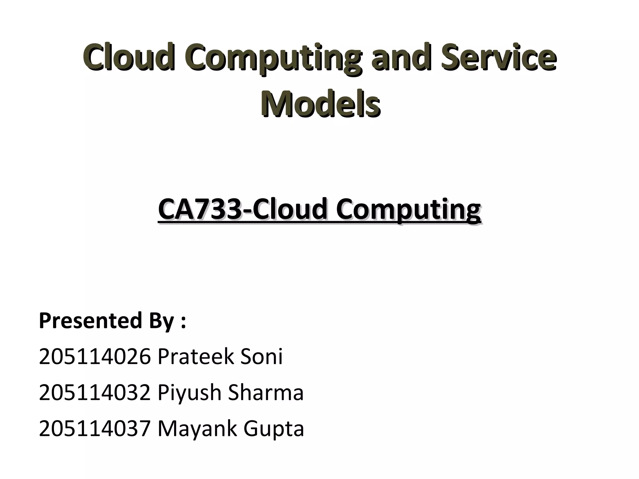 Cloud computing and service models | PPT