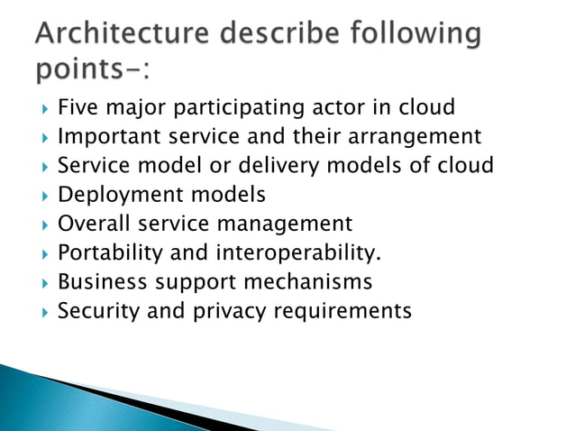 Cloud computing architecture | PPT