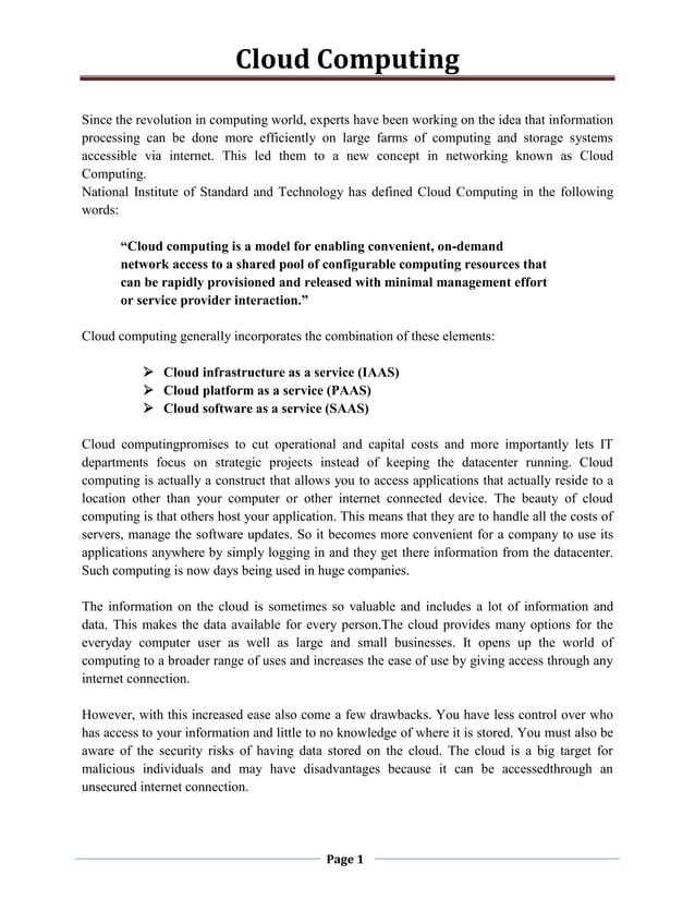 Cloud computing assignment | DOCX