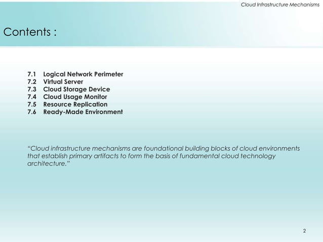 Cloud Infrastructure Mechanisms | PPTX