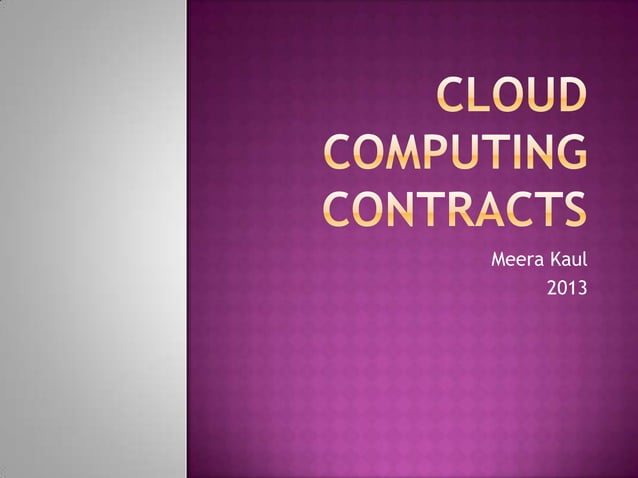 Cloud computing contracts | PPT