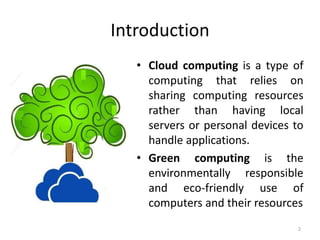 Cloud computing & energy efficiency using cloud to decrease the energy ...