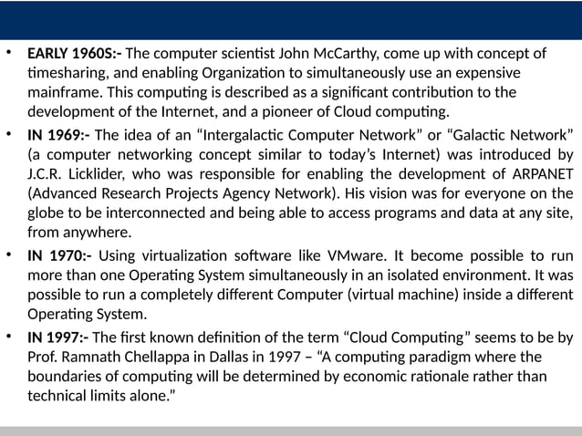 Cloud Computing Evolution Chartcloud Computing Evolution Chart Ppt