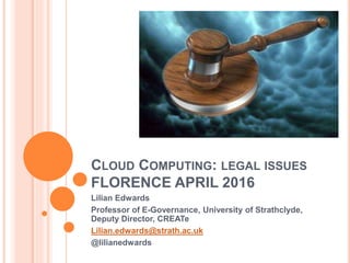 Cloud computing : legal , privacy and contract issues | PPTX