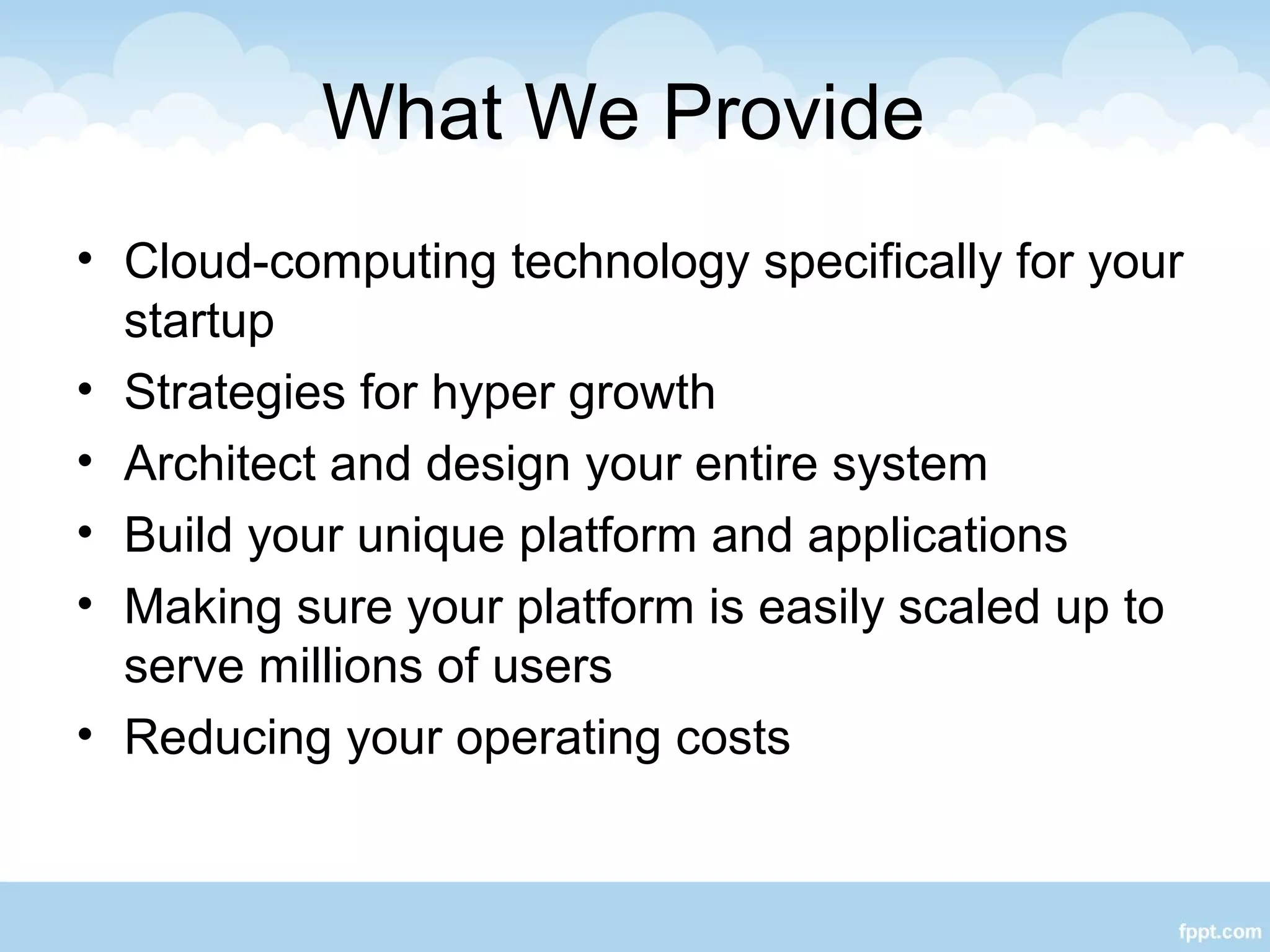Cloud Computing for Startups | PPT