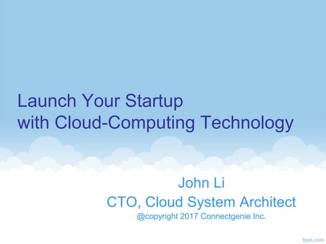 Cloud Computing for Startups | PPT