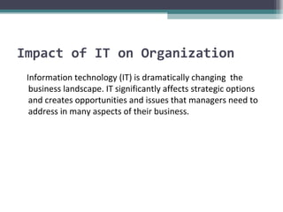 Cloud Computing & Impact Of IT On Organization | PPT