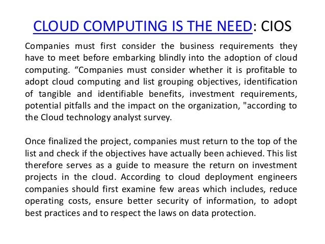 Why cloud computing is the need for CIOs