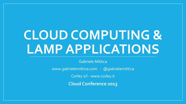 Cloud computing & lamp applications | PPT