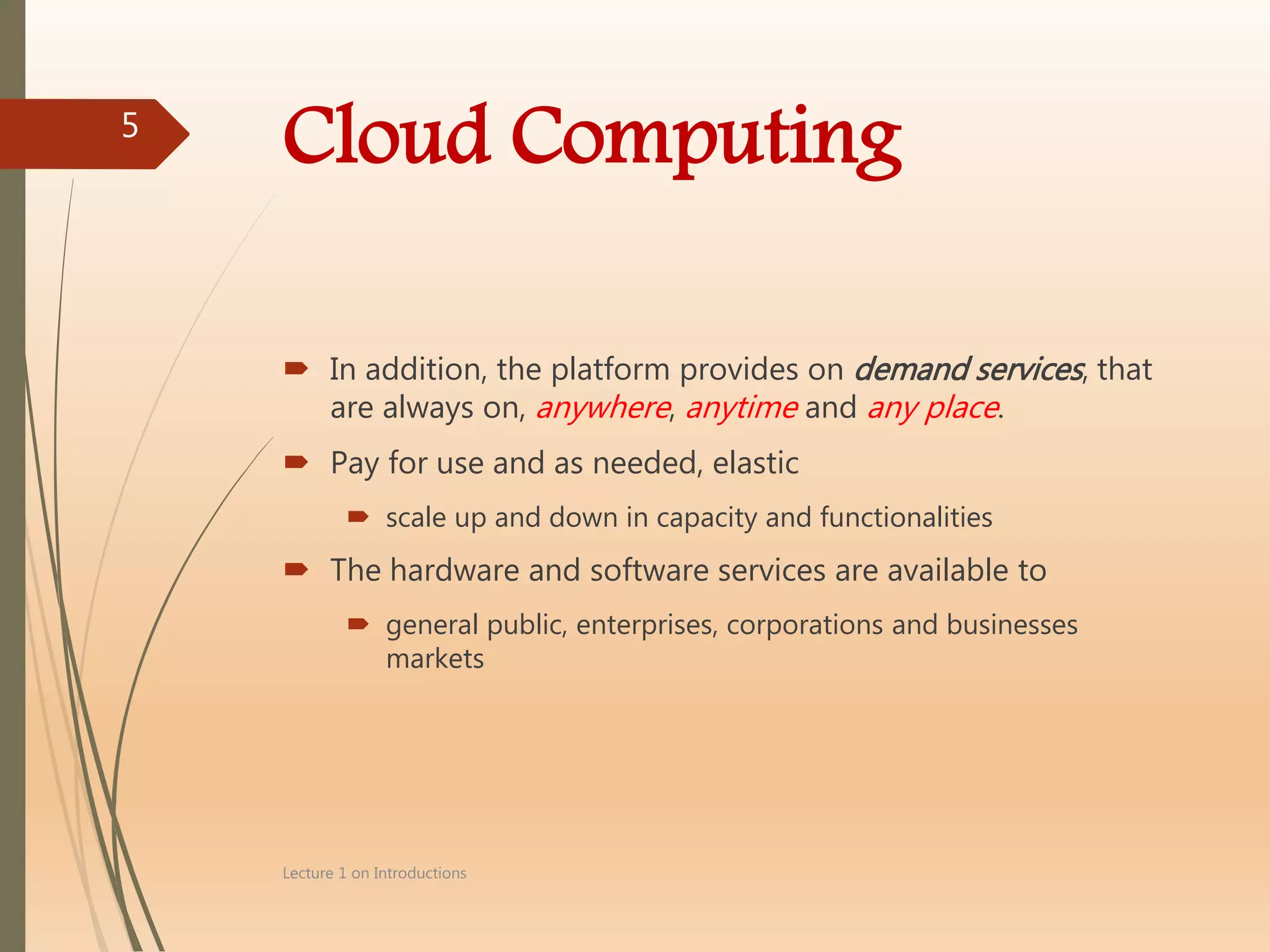 Cloud computing lecture 1 | PPTX