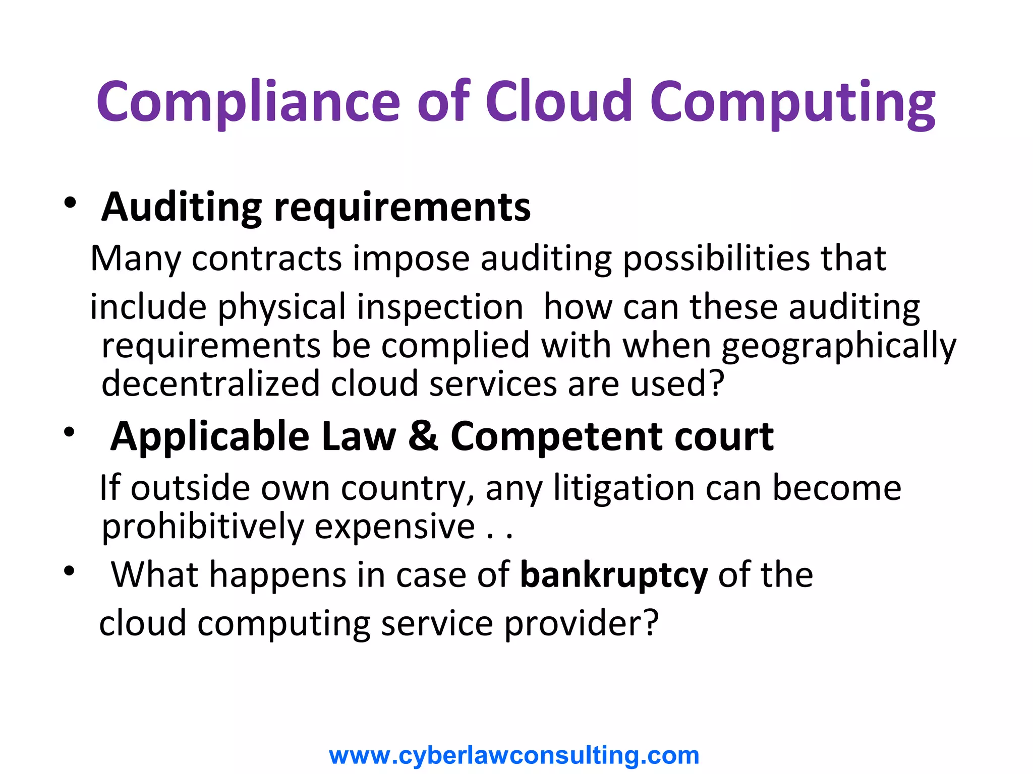 Cloud computing legal issues | PPT