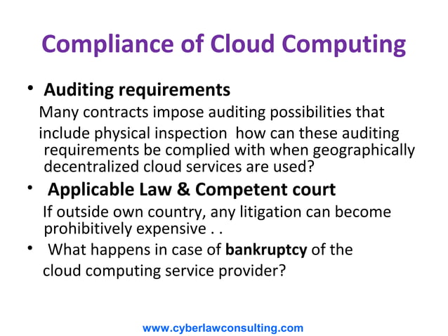 Cloud computing legal issues | PPT | Cloud Computing | Internet