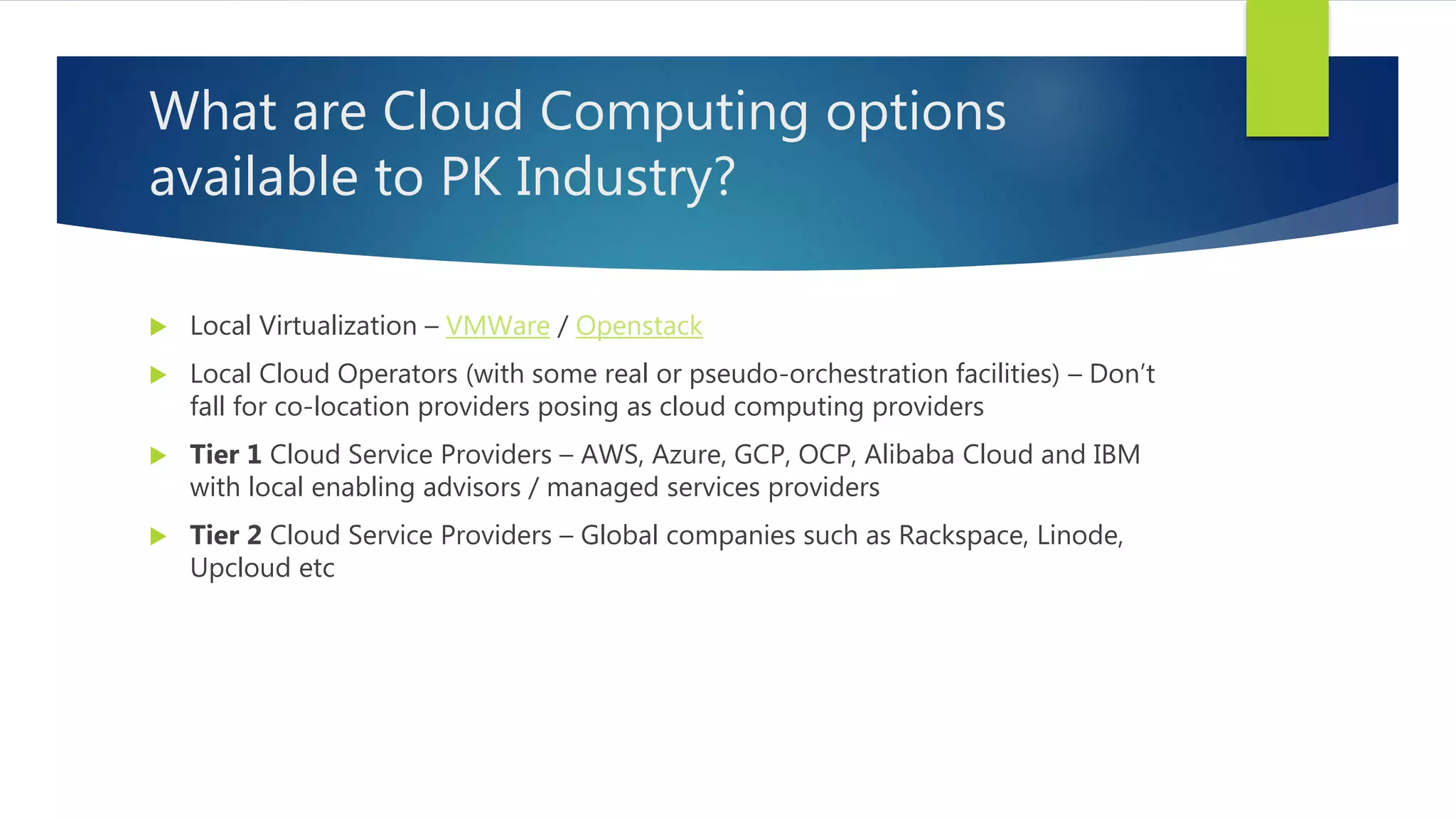 Cloud computing options in pakistan | PPT