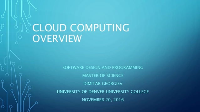 Cloud computing overview | PPT