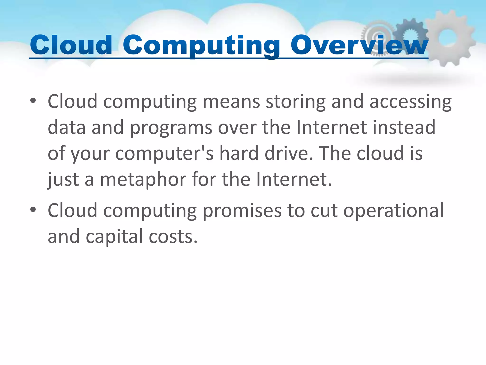 Cloud computing overview | PPT