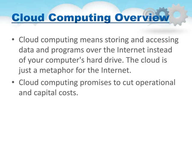 Cloud computing overview | PPT