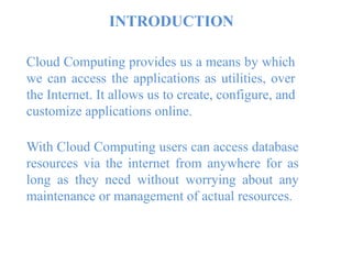 Introduction about the cloud computing | PPTX