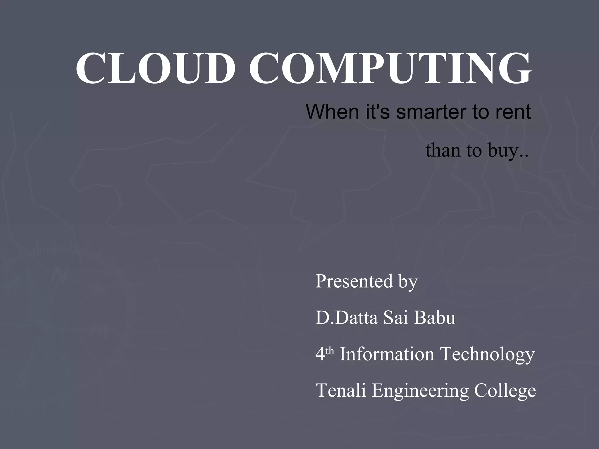 Cloud computing ppt | PPT